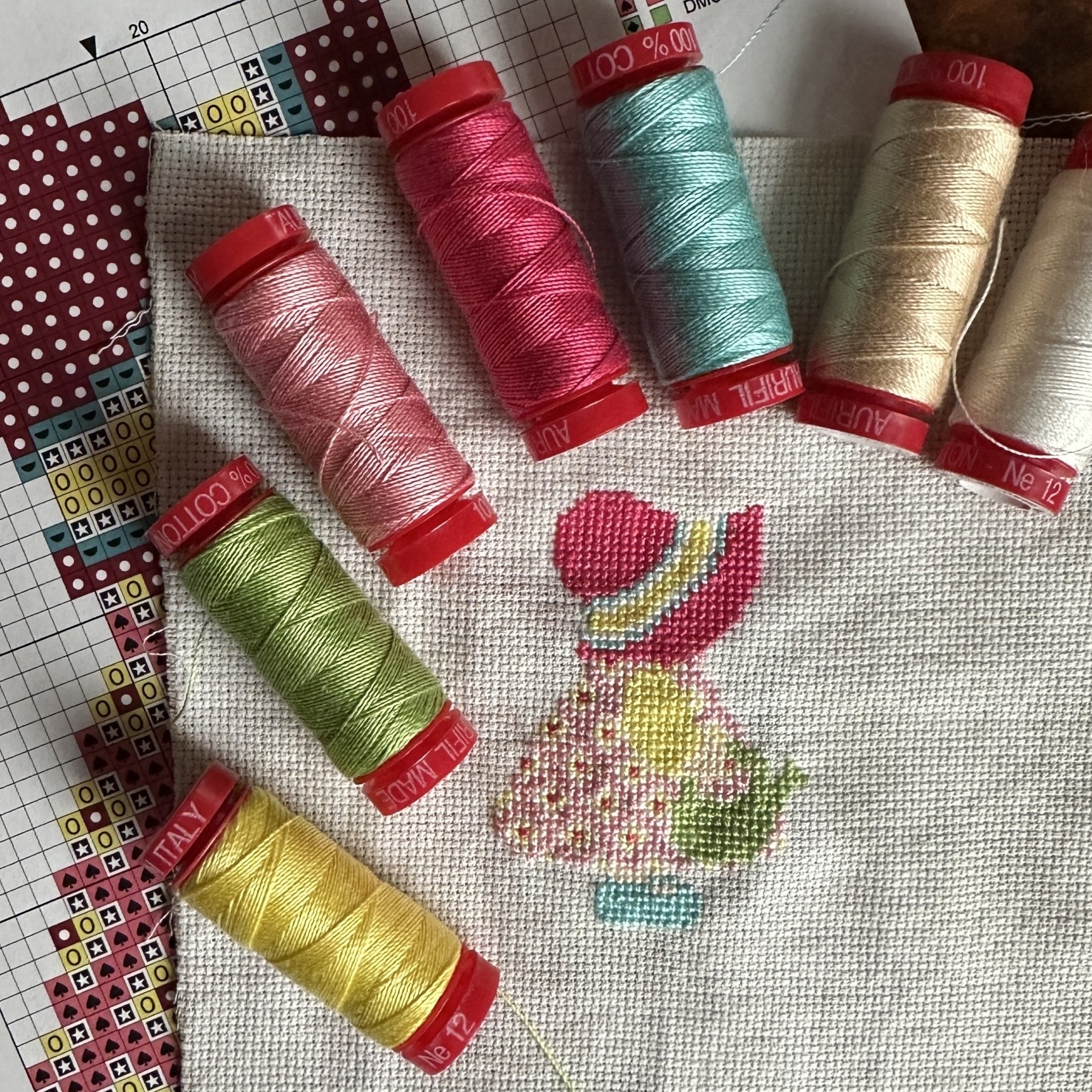 Sue Bonnet Spring Cross Stitch Chart – Tiger Lily Designs