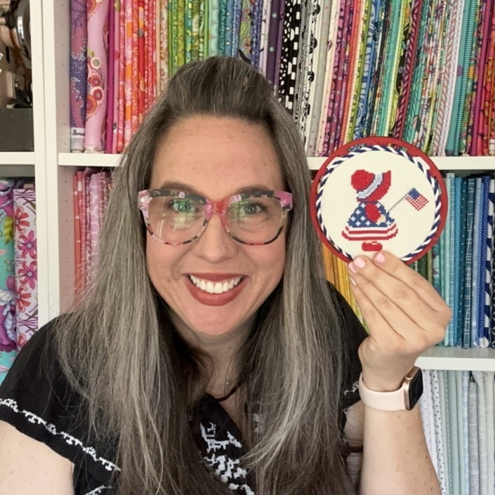 Sue Bonnet Happy 4th Cross Stitch Chart – Tiger Lily Designs