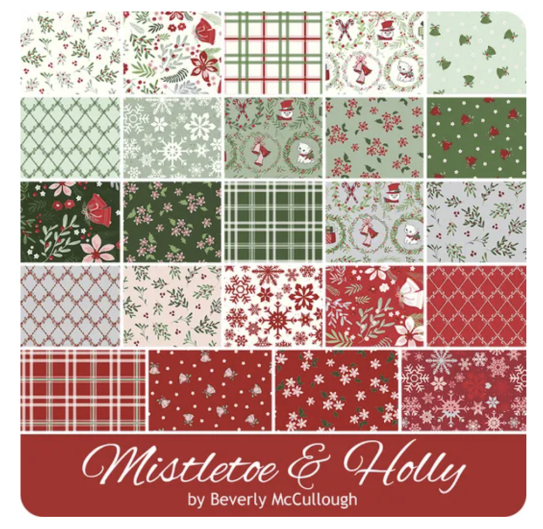 Mistletoe & Holly Fat Quarter Bundle Beverly McCullough – 24 pieces – Tiger Lily Designs
